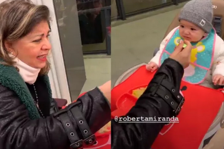 Zoe, filha de Sabrina Sato, chora durante visita de Roberta Miranda ...