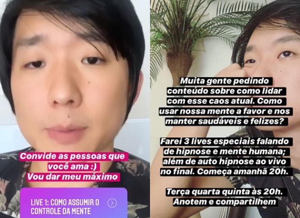 Pyong Lee ensinará auto-hipnose para aliviar estresse de quarentena atr...