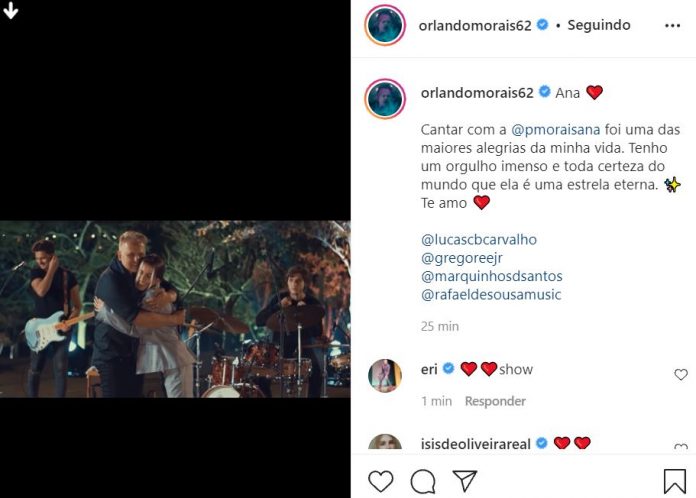 Orlando Morais se emociona ao cantar com a filha, Ana: Orlando Morais se emociona ao cantar com a filha, Ana: