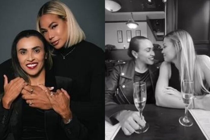 Jogadora Marta termina noivado e surge com nova namorada