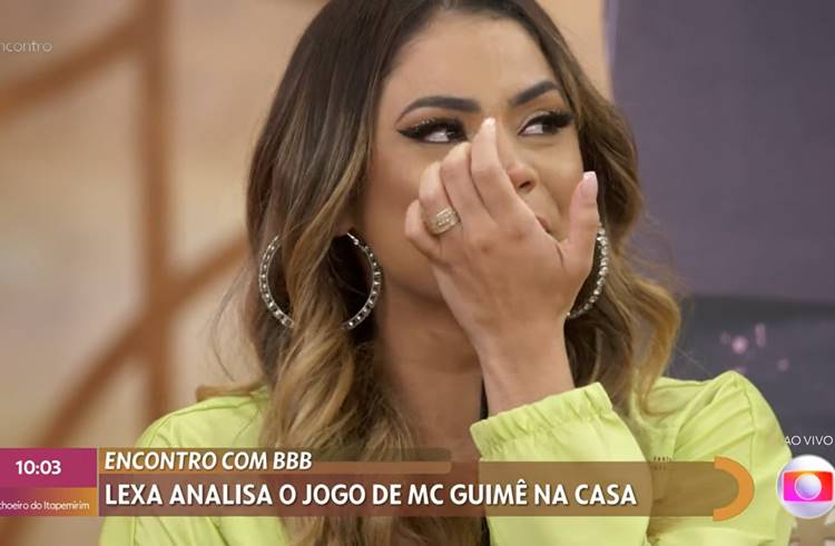 Ao vivo no 'Encontro', Lexa cai no choro ao falar sobre MC Guimê: "genuíno"