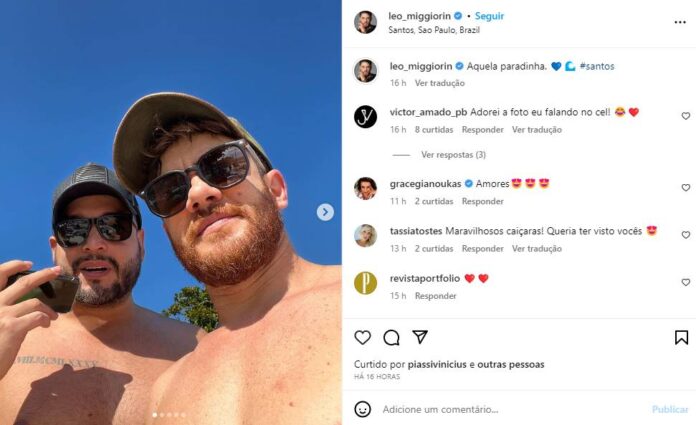 Leonardo Miggiorin surge em foto rara com o namorado e web reage ...
