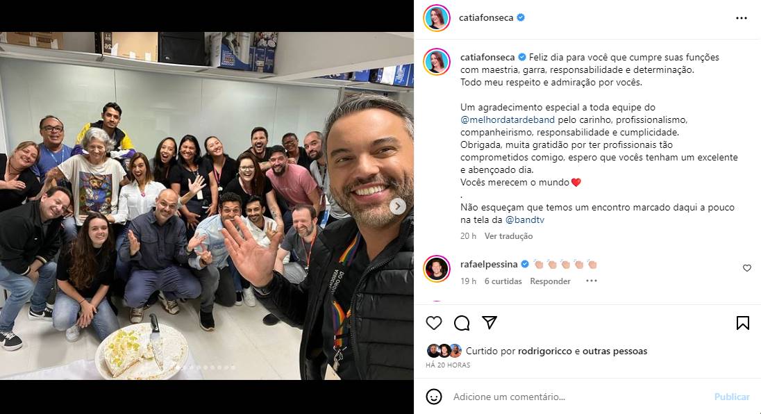 Catia Fonseca presta homenagem a equipe do 'Melhor da Tarde': "Vocês ...