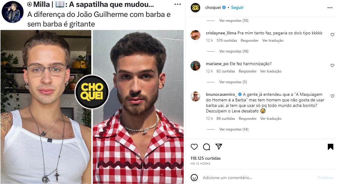 João Guilherme deixa a barba crescer e resultado impressiona: "homem de ...