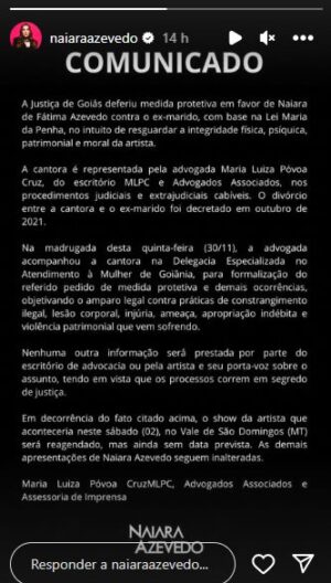 Naiara Azevedo cancela show após polêmica com o ex-marido vir à tona ...