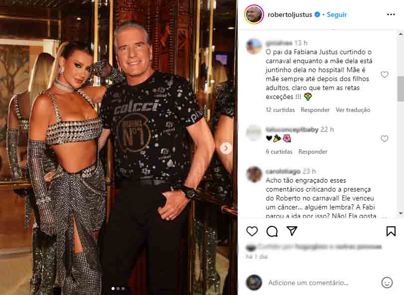 Roberto Justus recebe críticas por curtir Carnaval com a filha doente ...
