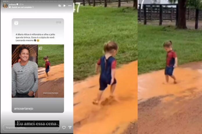 Poliana Rocha compartilha post e mostra Maria Alice brincando no barro ...