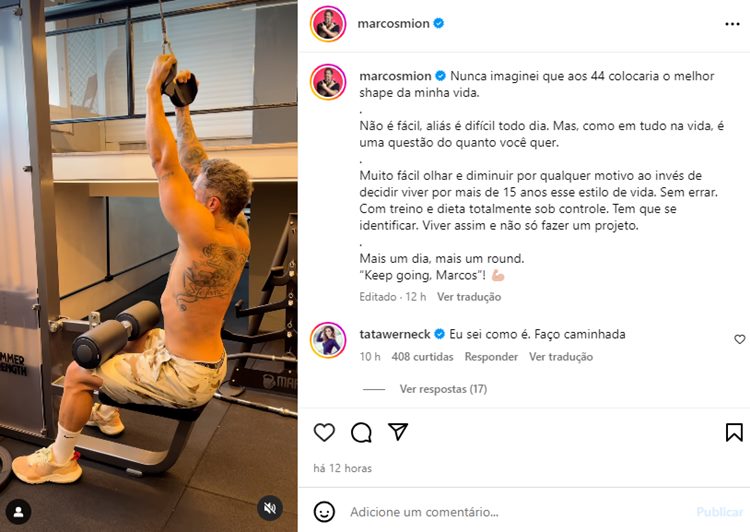 Marcos Mion exibe shape 'impecável' aos 44 anos: "Não é fácil" - Portal ...