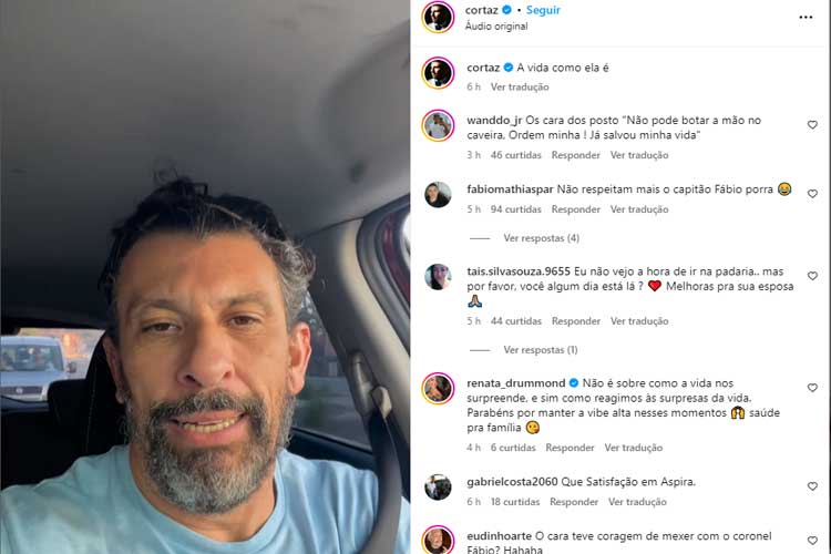 Milhem Cortaz passa por momento tenso no trânsito e é salvo por ...