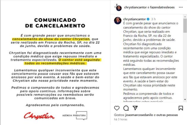 Morre cantor Chrystian, ex-dupla de Ralf, aos 67 anos - Portal Área VIP
