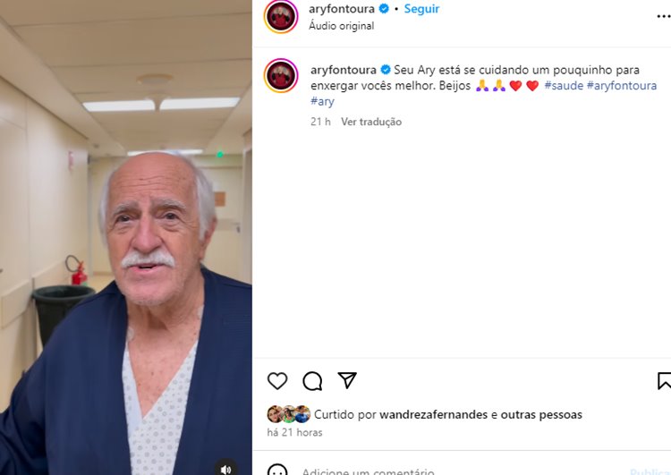 Aos 91 anos, Ary Fontoura é internado e passa por cirurgia no Rio - Portal Área VIP