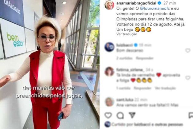 Ana Maria Braga anuncia pausa no 'Mais Você' e explica motivo: 'Vamos ...