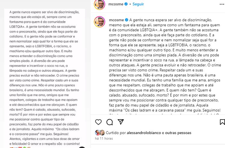 Marcelo Cosme, jornalista da Globo, desabafa após sofrer homofobia ao ...