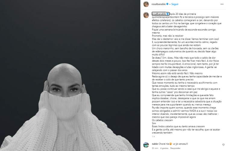 Rosalba Nable, mãe da atriz Isis Valverde, desabafa sobre câncer que ...