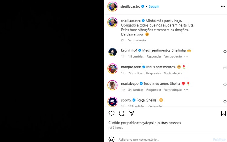Sheilla Castro, campeã olímpica pelo Brasil, lamenta morte da mãe ...