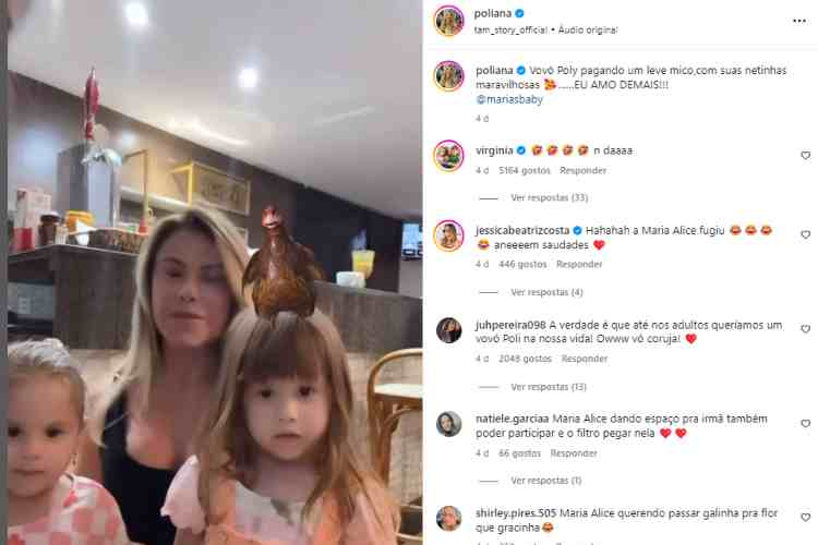 Poliana Rocha não se segura e compartilha cliques fofos dos três ...