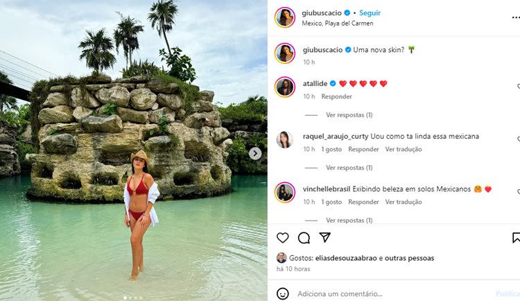Giullia Buscacio ostenta corpão ao posar de biquíni em viagem ao México - Portal Área VIP