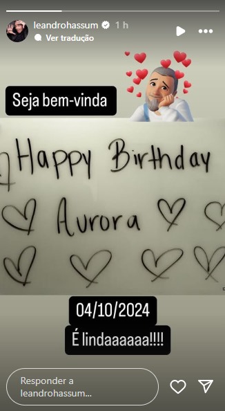 Leandro Hassum celebra o nascimento da primeira neta, Aurora: "É linda ...