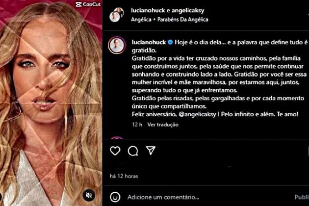 Angélica faz aniversário e recebe declaração apaixonada de Huck