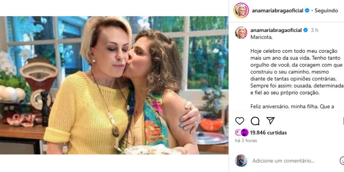 Ana Maria Braga celebra o aniversário da filha, Mariana Maffeis ...