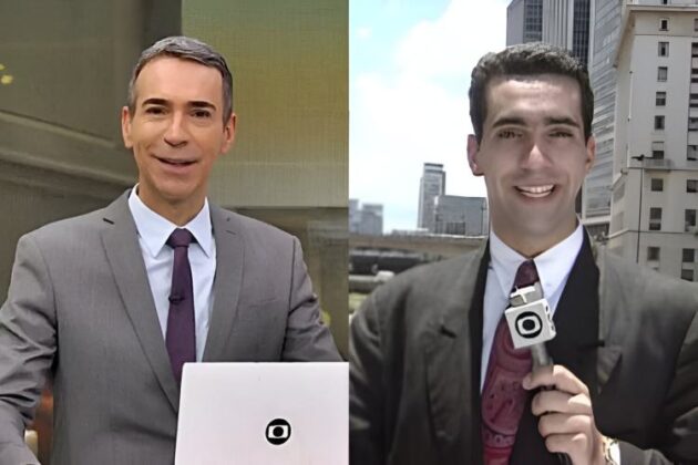 Encantado, César Tralli entra no túnel do tempo e relembra sua primeira ...