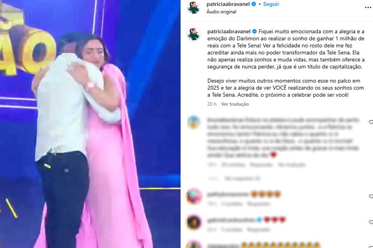 Patrícia Abravanel se emociona ao falar sobre ganhador da Tele Sena e ...