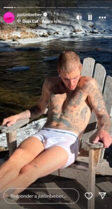Justin Bieber mostra demais ao posar de cueca branca na neve - Portal Área VIP