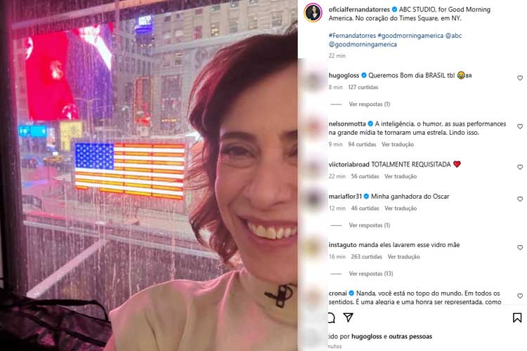 Fernanda Torres agita a web ao exibir registro em Nova York: 'Oscar à ...