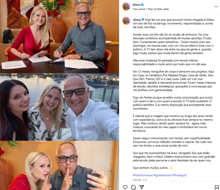 Sincera! Descubra como Eliana avalia sua ida para a Globo após deixar o SBT: "Liberdade ...