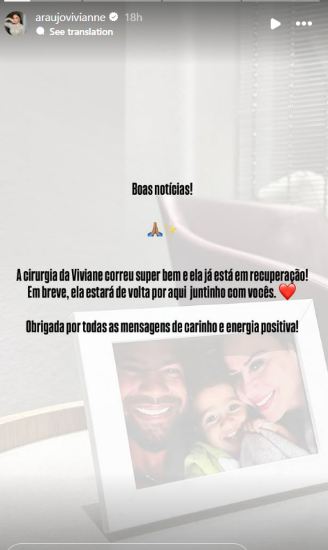Viviane Araújo surge na cama de hospital e atualiza estado de saúde ...
