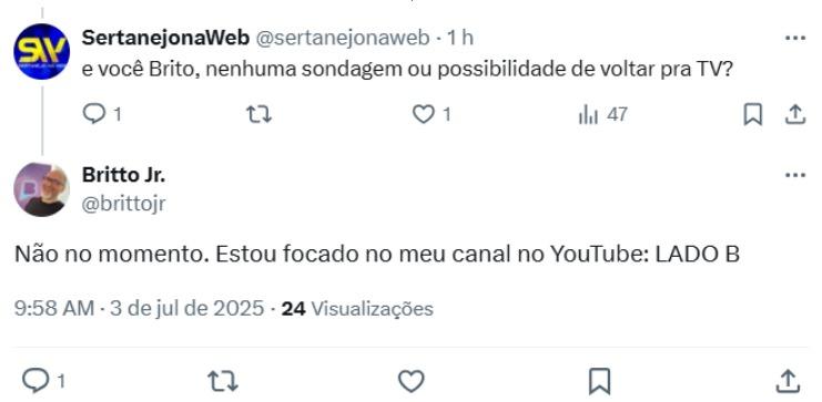 Britto Jr surpreende ao falar sobre sua volta à TV aberta e dispara ...