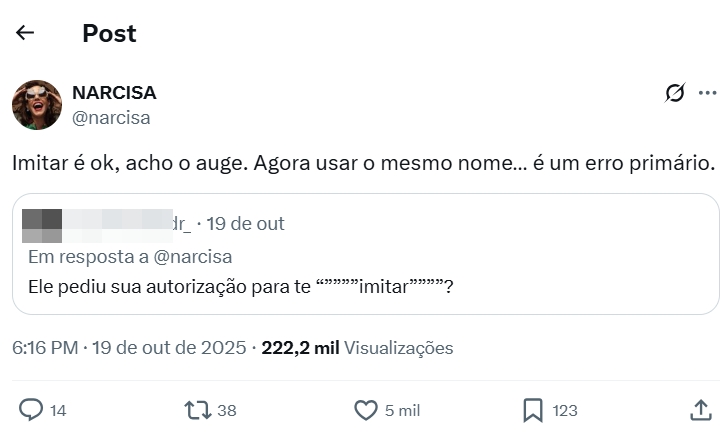 Narcisa se revolta e solta o verbo contra Tiago Barnabé: "Não tem graça ...