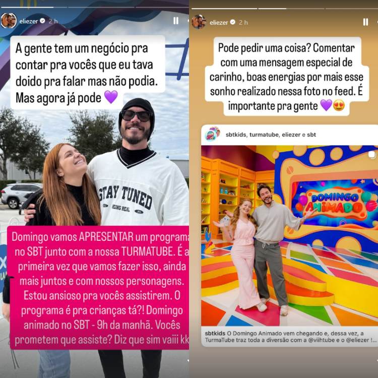 Eliezer quebra silêncio após ganhar programa infantil no SBT: "Estou ...